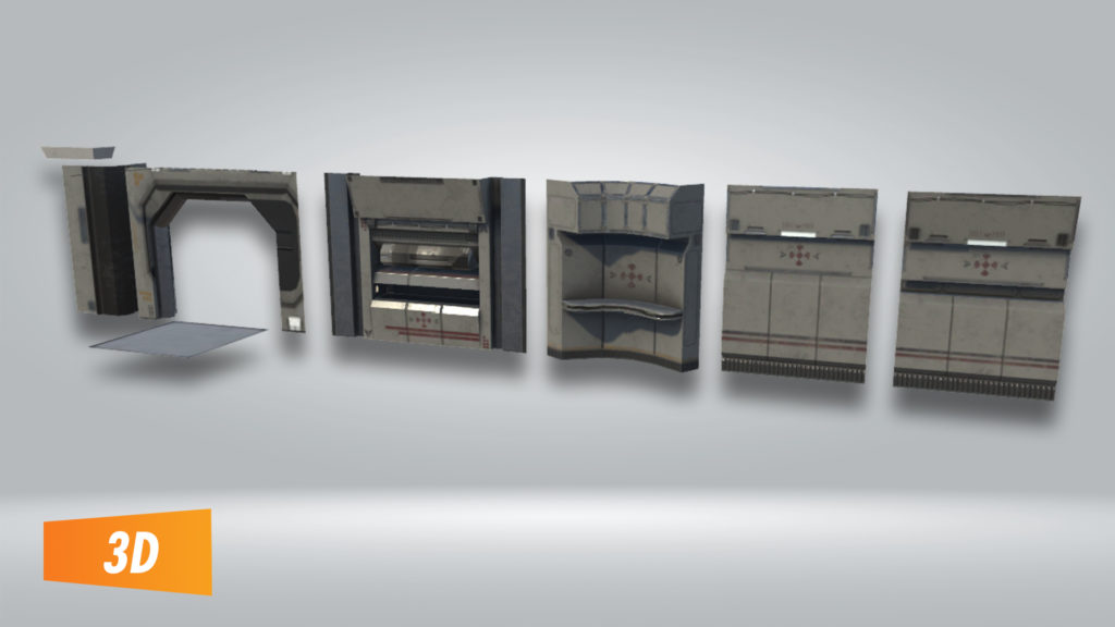 Sci-fi Wall, Ceiling, Floor, Column, Gate, Light – Filebase for Unity