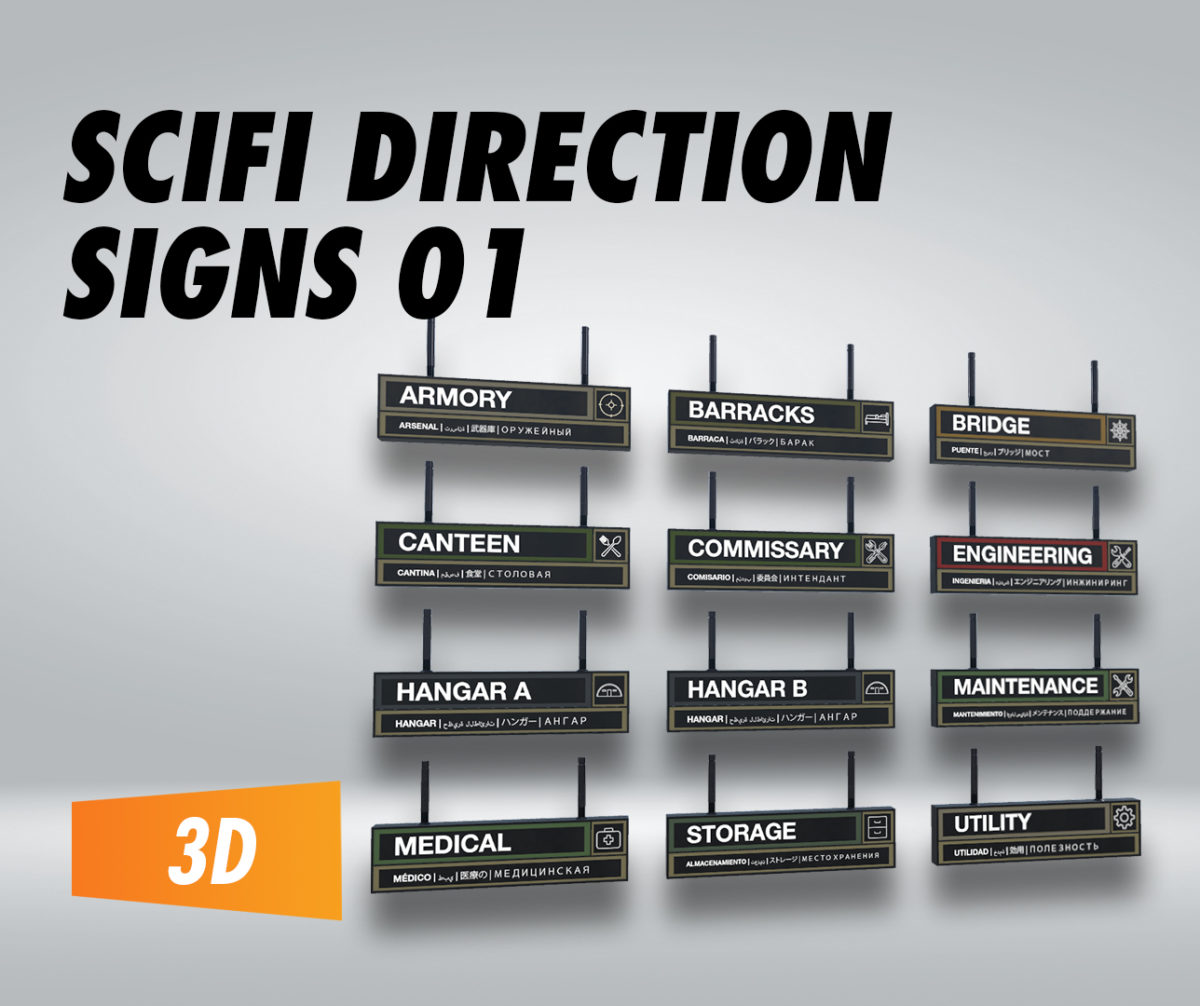 Scifi Directional Signs 01 – Filebase for Unity