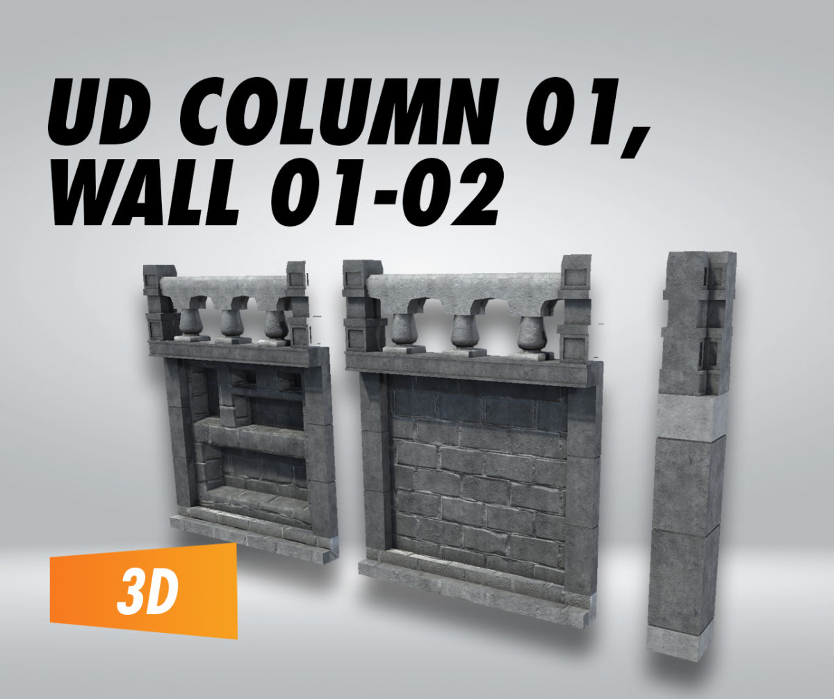 Underground Dungeon Column 01, Wall 01-02 – Filebase for Unity