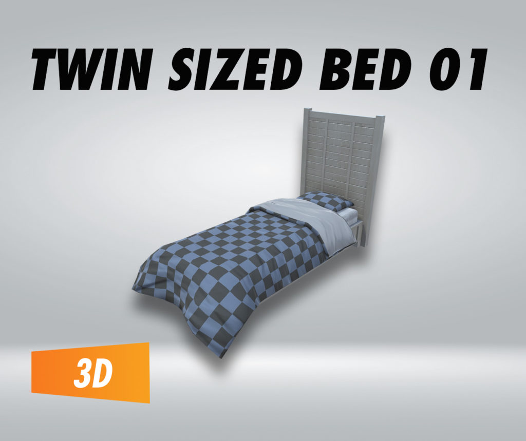 Twin Sized Bed 01 – Filebase for Unity